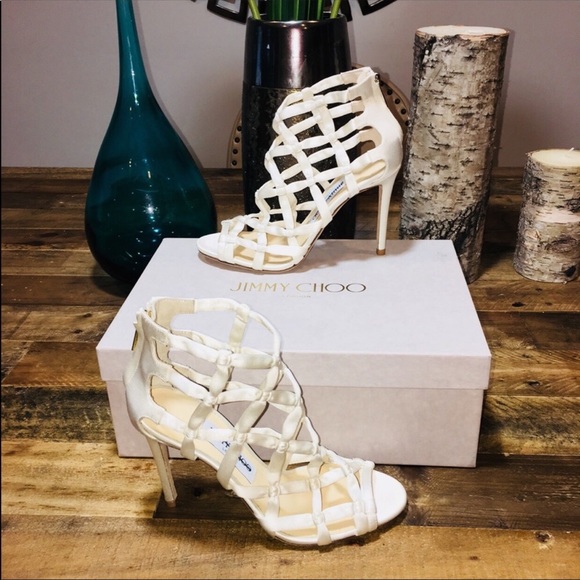 Jimmy Choo | Shoes | New Jimmy Choo Violet 0 Satin Lattice Sandals ...